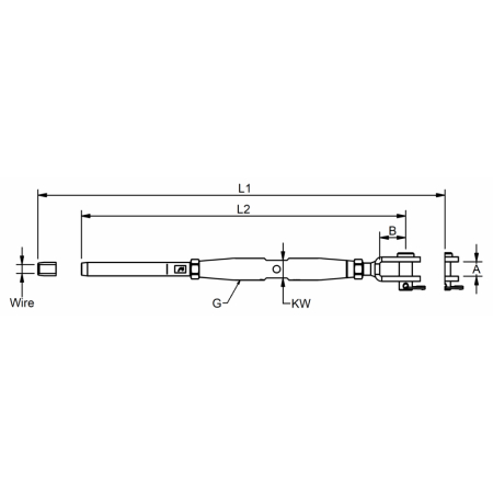 Rigging Screw Fork/Terminal UNF – Blue Wave USA