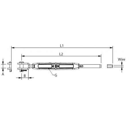 Rigging Screw Fork/Terminal UNF – open body – Blue Wave USA